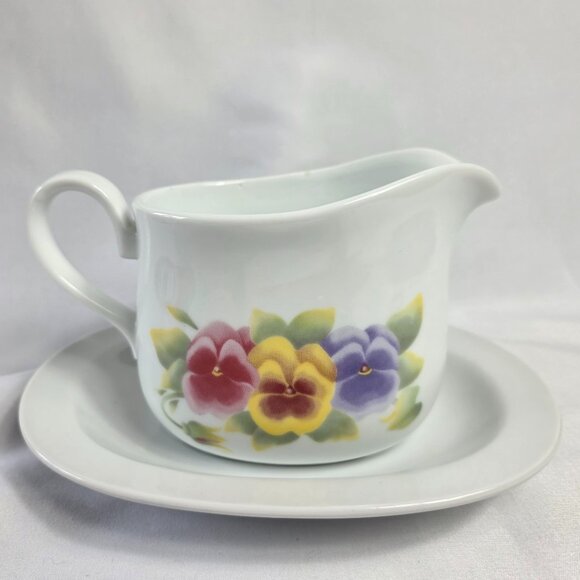 Corelle | Dining | Corelle Summer Blush Gravy Boat Underplate Yellow ...